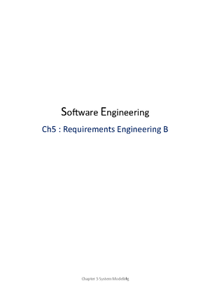 Software Engineering - System Modeling 1 - Software Engineering Ch5 ...