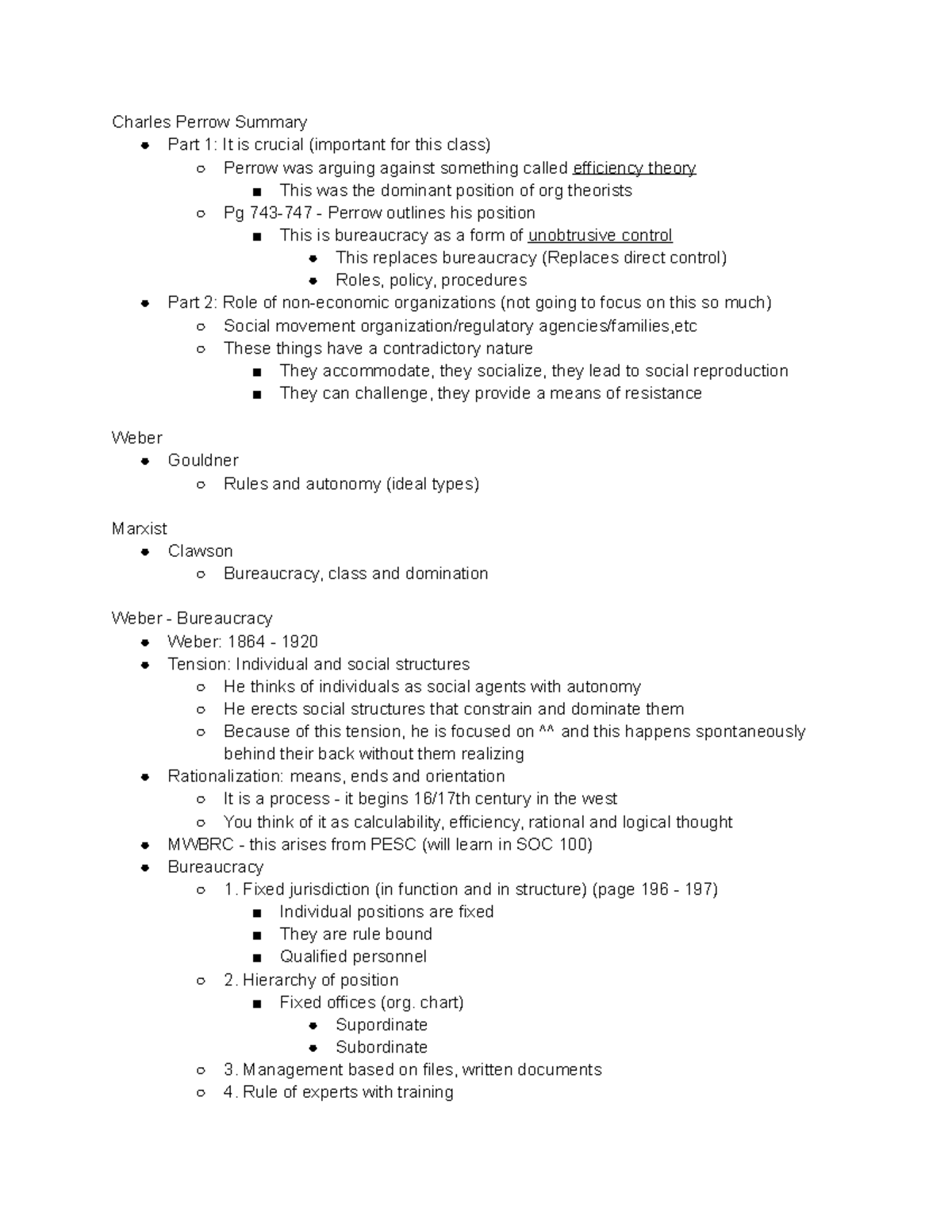 Week 2 SOC 180 A - Charles Perrow Summary Part 1: It is crucial ...