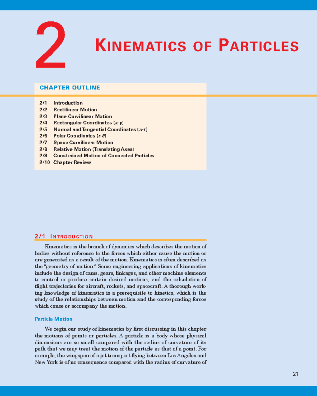 Rectilinear Motion - ####### 2121 ####### CHAPTER OUTLINE 2/1 ...