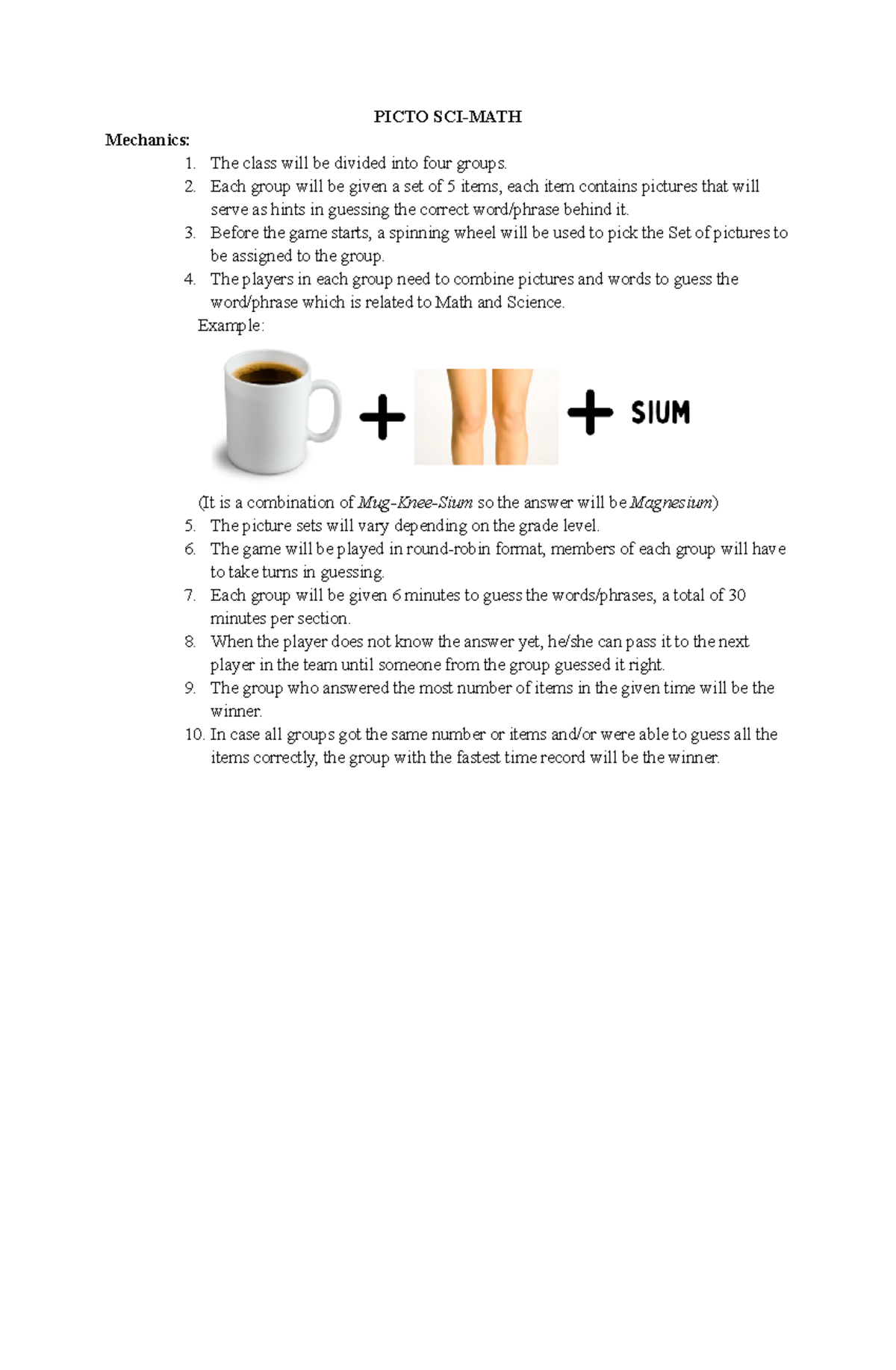 Picto SCI-MATH - NOTES/ACTIVITIES - PICTO SCI-MATH Mechanics: 1. The ...