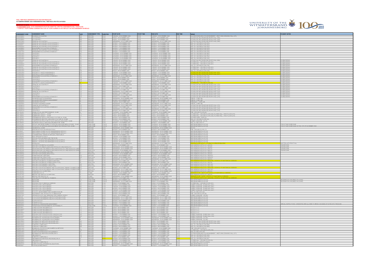 Final Assessment Timetable November 2024-Published Updated 24 Oct 2024 ...
