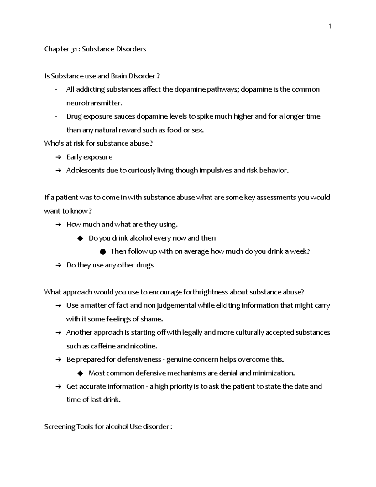 Chapter 29,31, 32,33 psych - Chapter 31 : Substance DIsorders Is ...