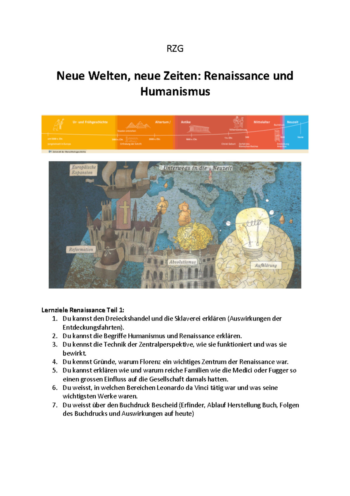 Dossier Su S Renaissance Teil 1 - RZG Neue Welten, neue Zeiten ...