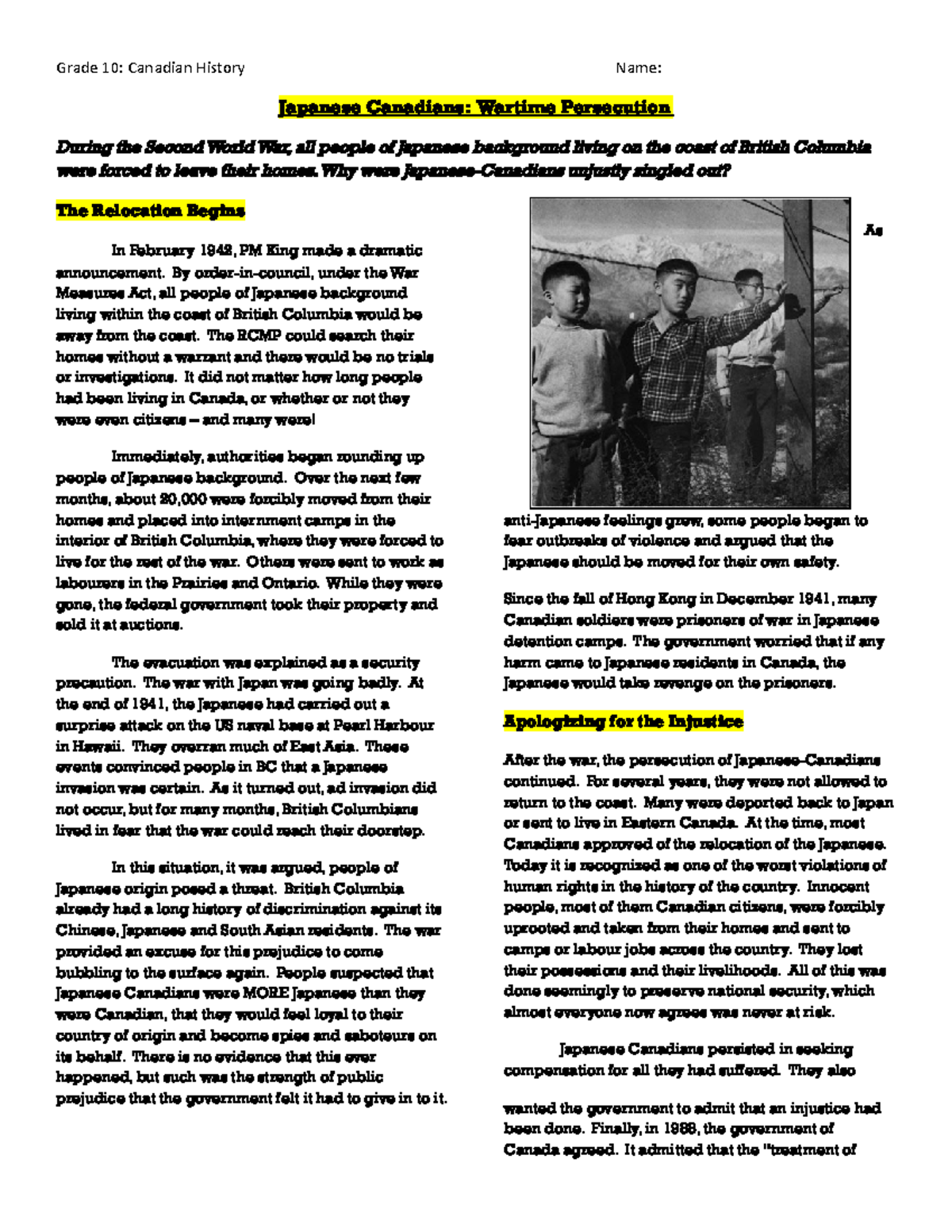 Japanese Internment Quiz at Sophie Catani blog