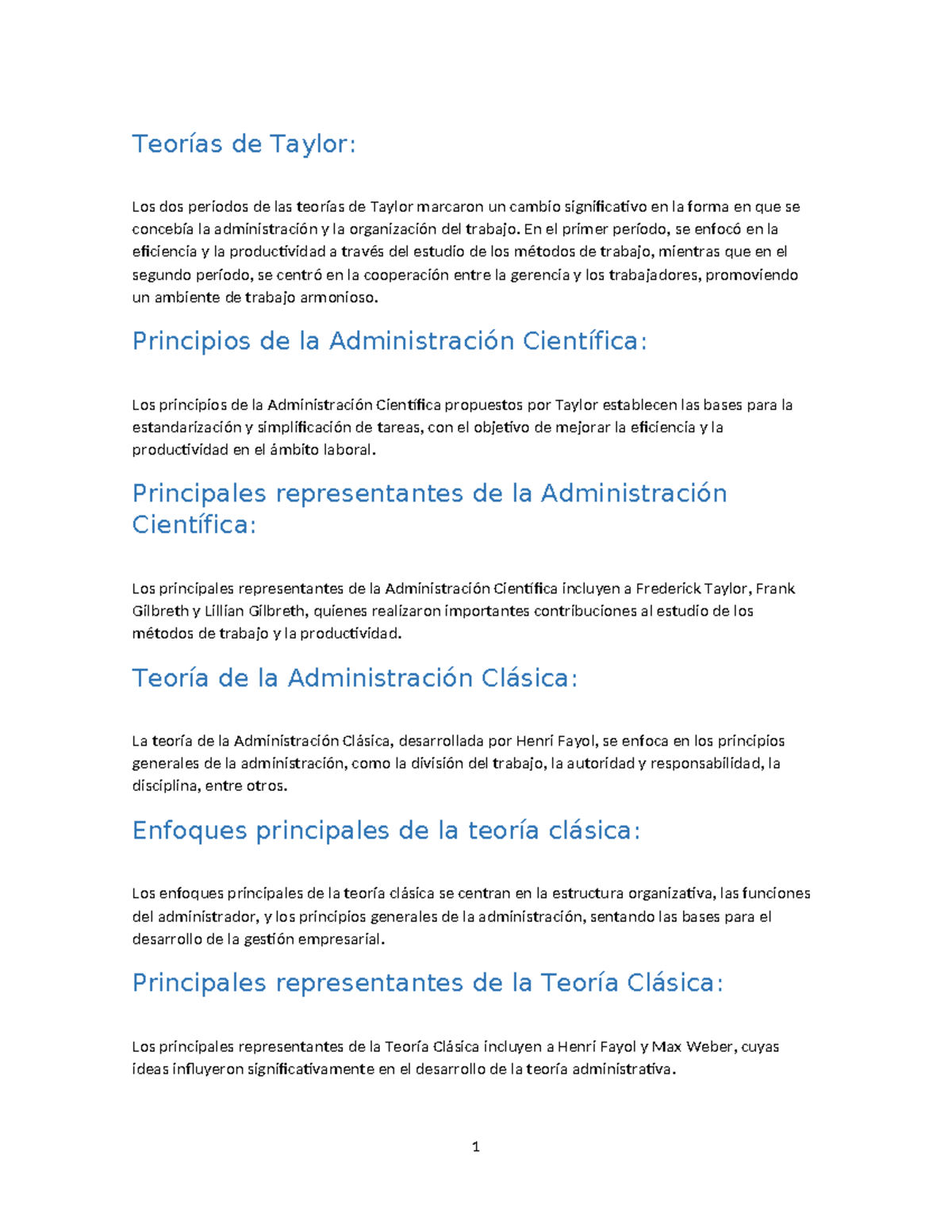 Para estudiar - fundamentos de administracion - Teorías de Taylor: Los ...