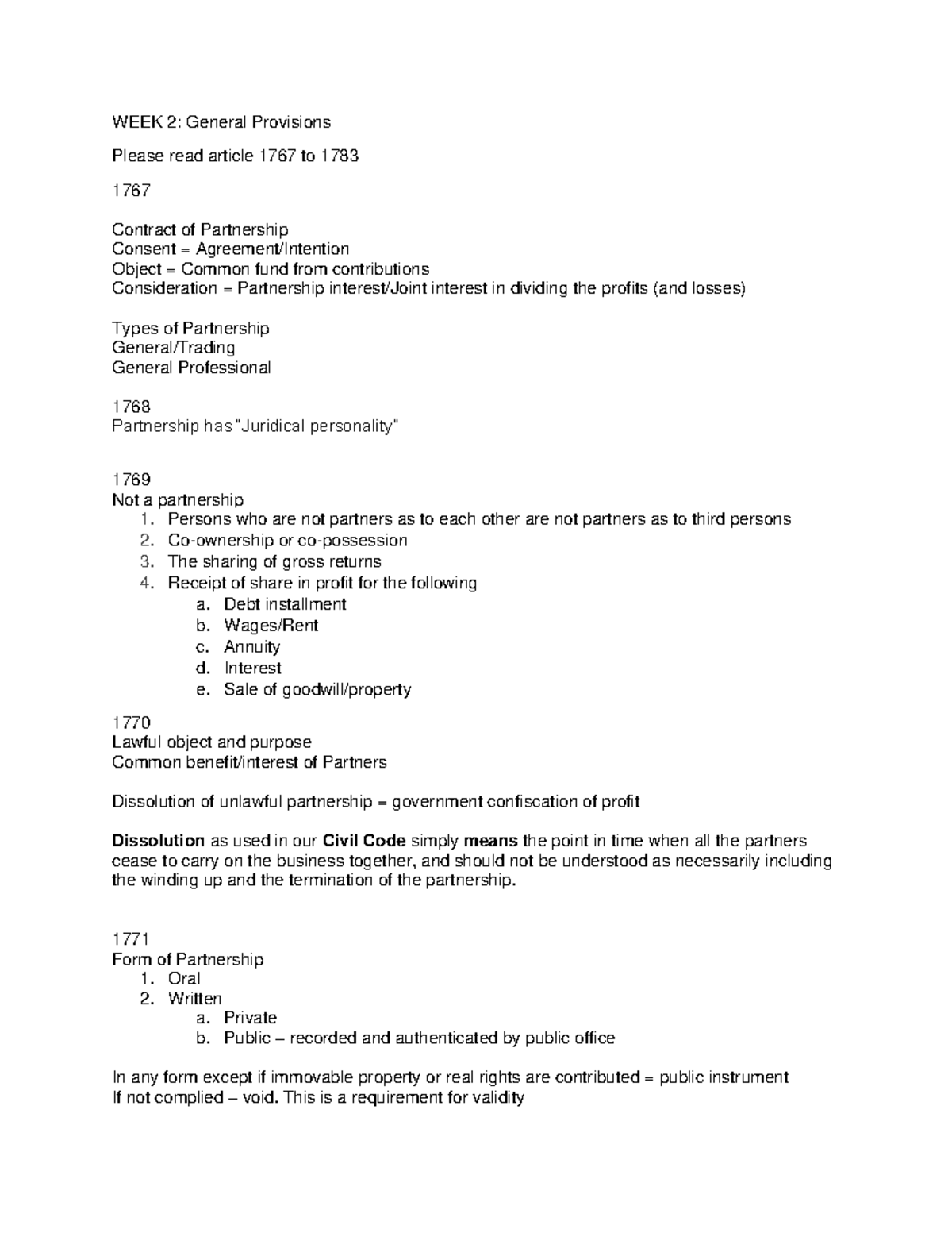 WEEK 2 General provisions - WEEK 2: General Provisions Please read ...