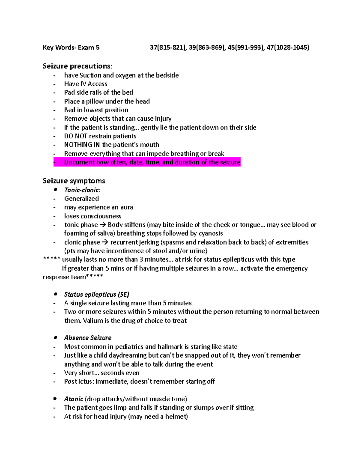 Key Words - Exam 5 Chapter 37, 39, 45, 47 Iggy Book - Key Words- Exam 5 ...