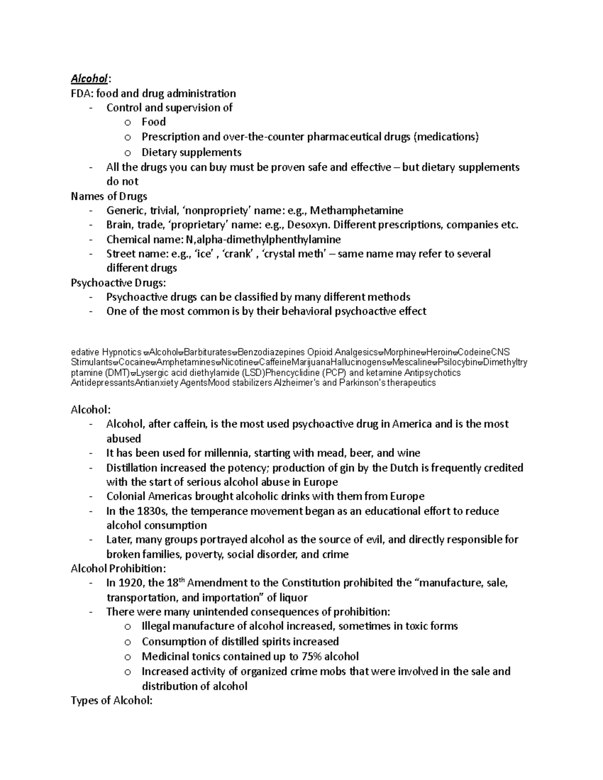 Alcohol notes Drugs and behavior - Alcohol: FDA: food and drug ...