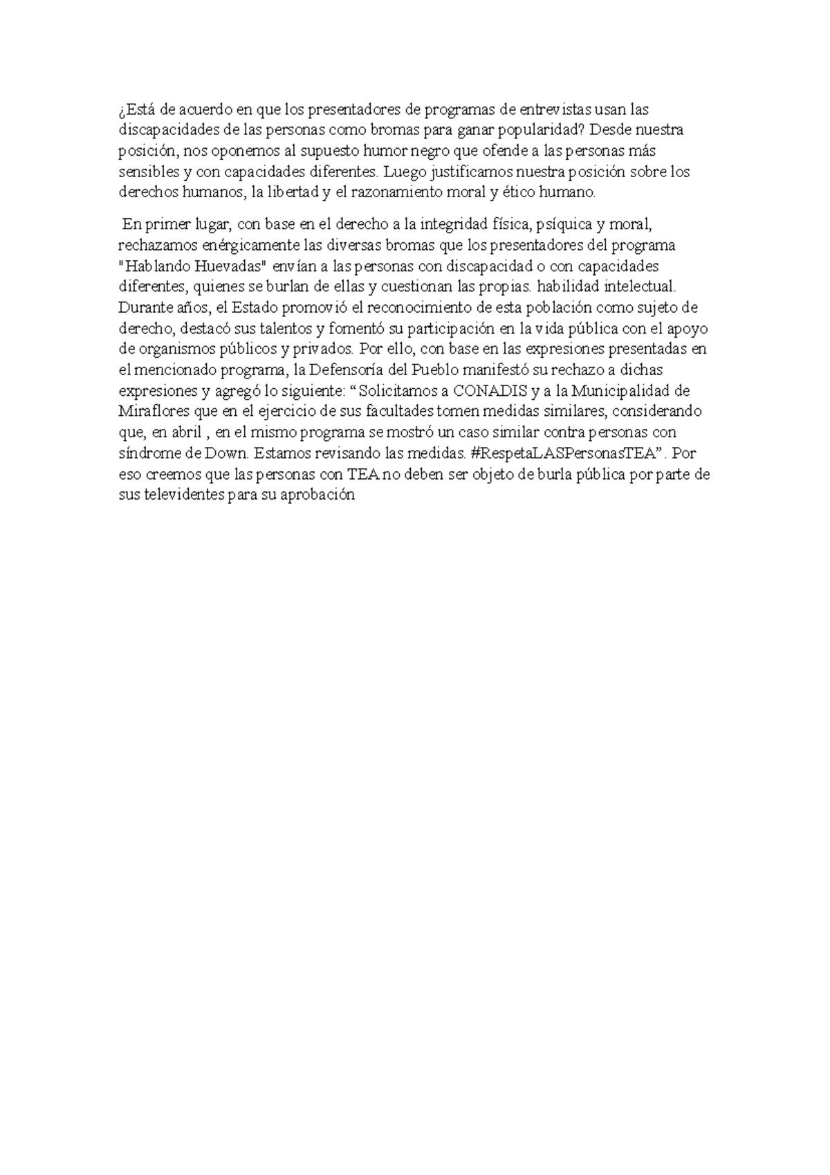 Etica - asdsad - ¿Está de acuerdo en que los presentadores de programas ...