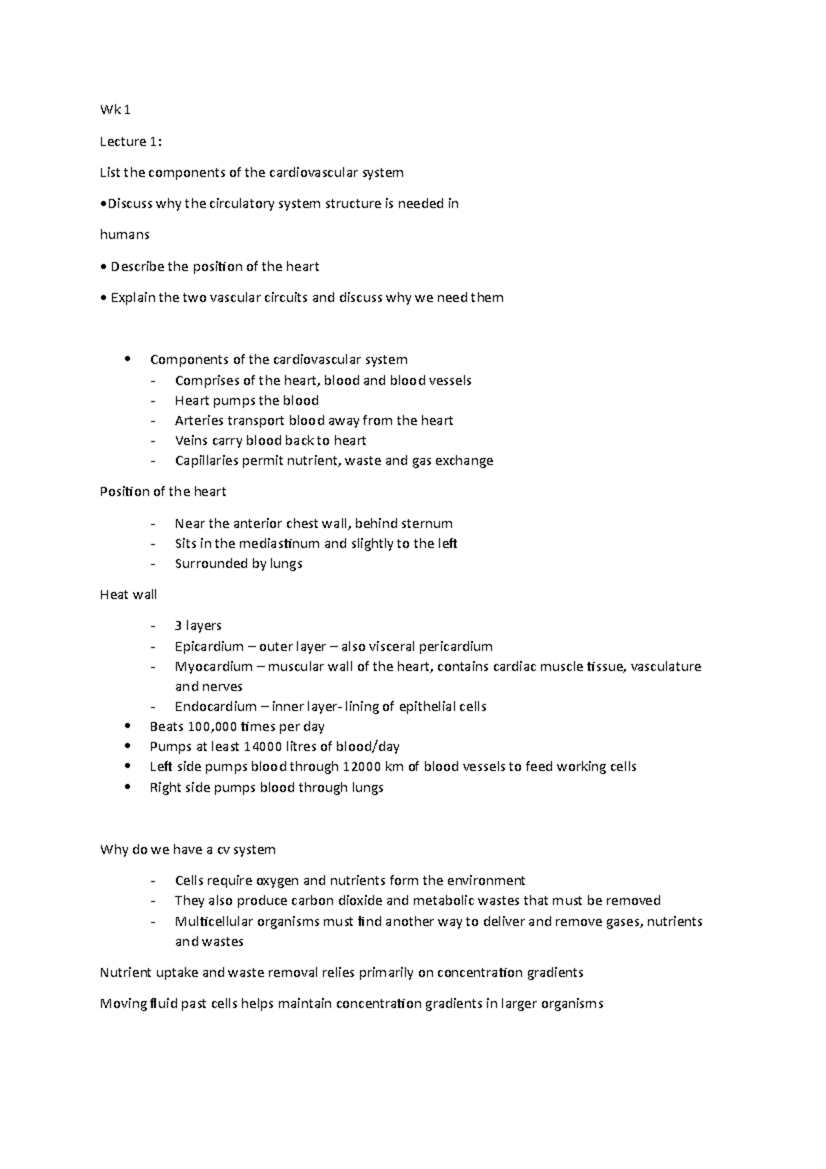 Wk 1 Lecture Notes For Week 1 Wk 1 Lecture 1 List The Components