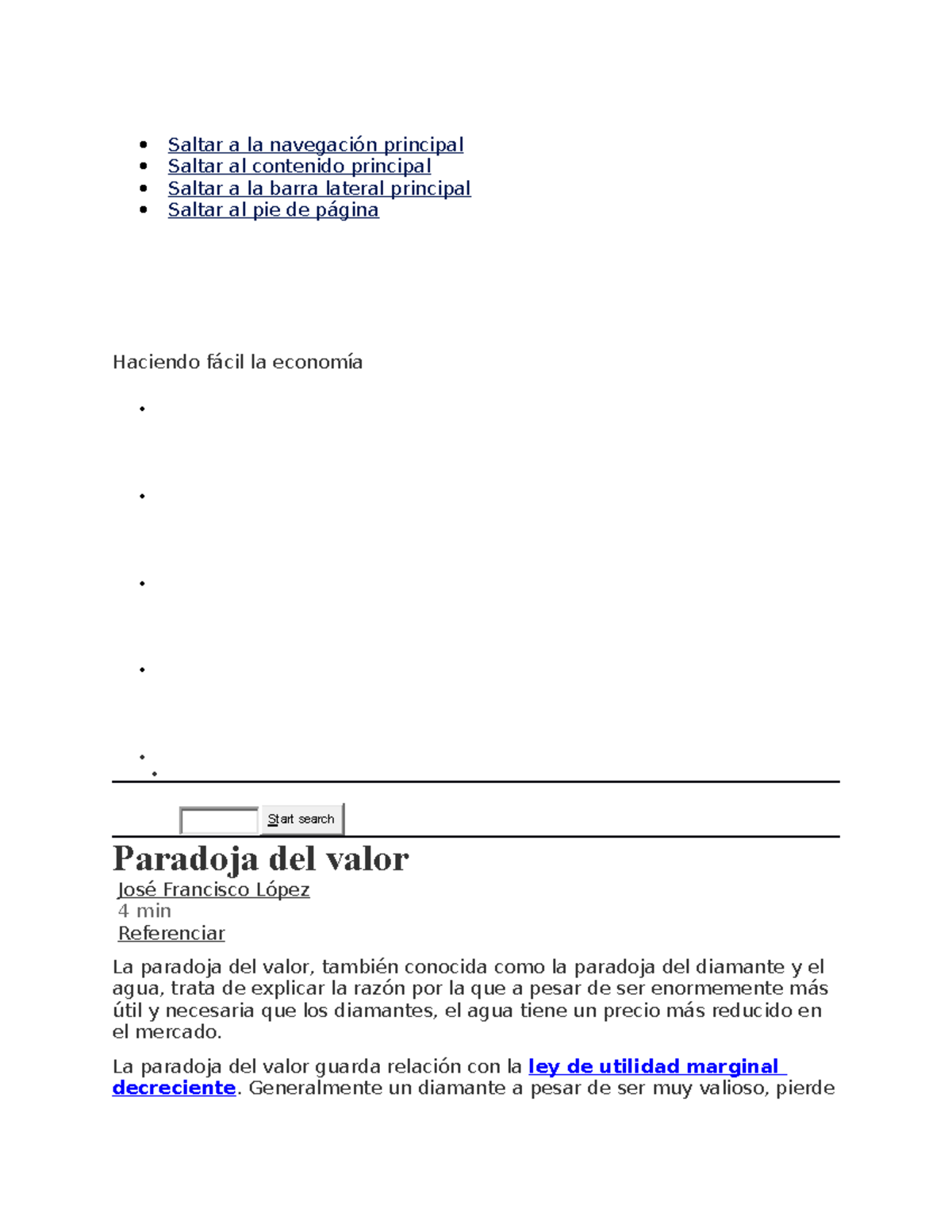 Paradoja del valor de la vida ya que en un entorno puede ser diferente ...