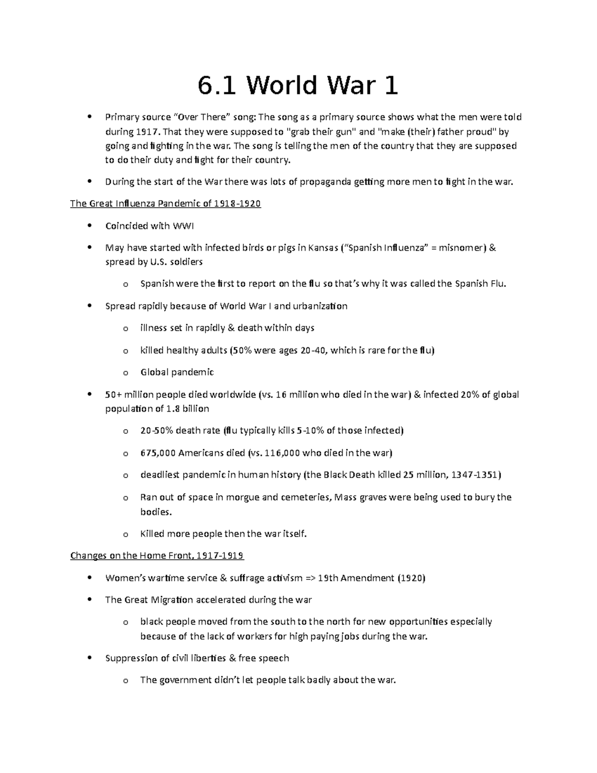 6.1 World War 1 AMH 2020 - 6 World War 1 Primary source “Over There ...