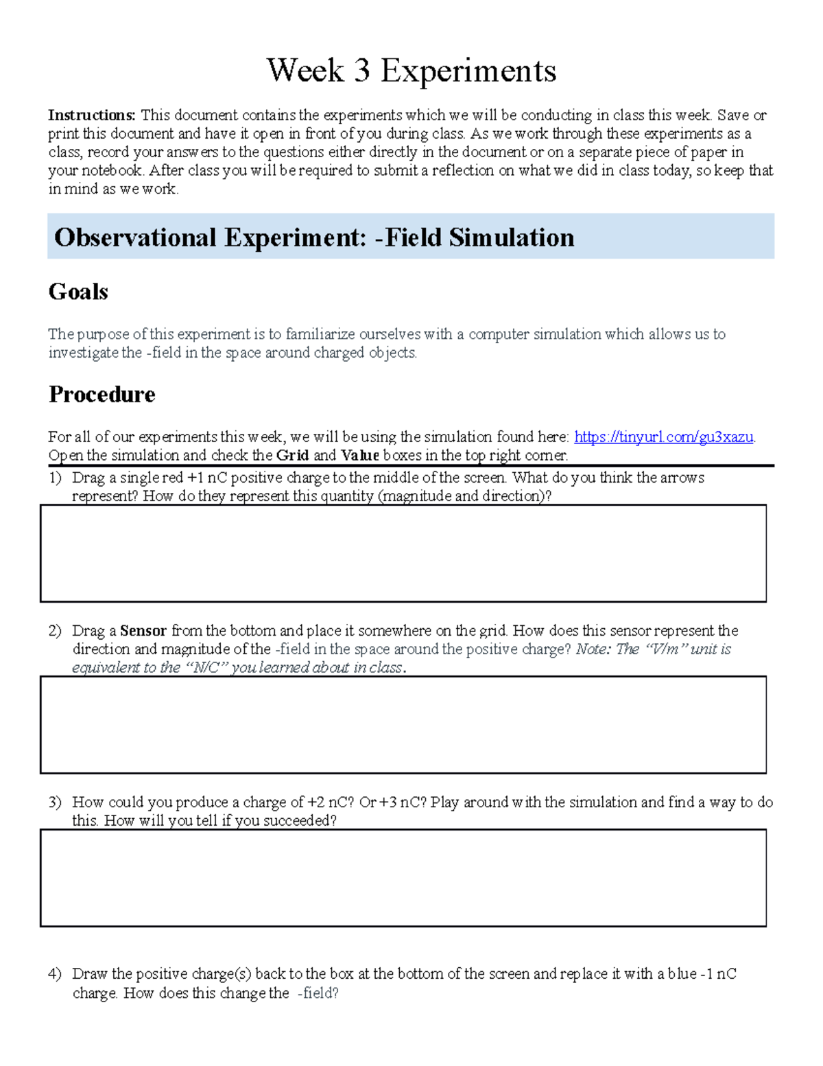 Week 03 Experiments - doc - Week 3 Experiments Instructions: This ...