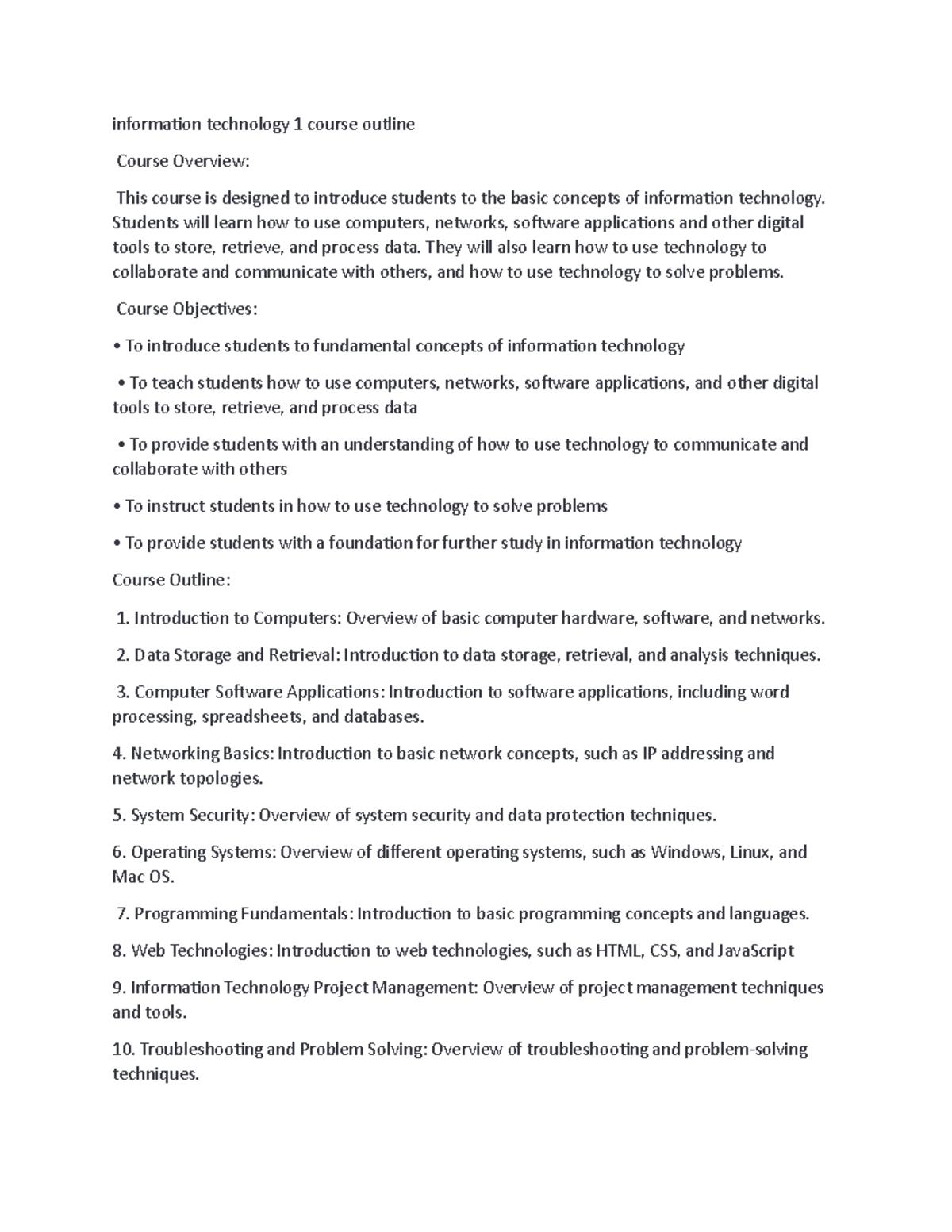 Document 10 - has the key concepts for the unit - information ...