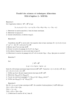 QCM - Algebre 2 qcm - Exo Année 2020 QCM DE MATHÉMATIQUES - LILLE - PARTIE 2 Répondre en cochant ...