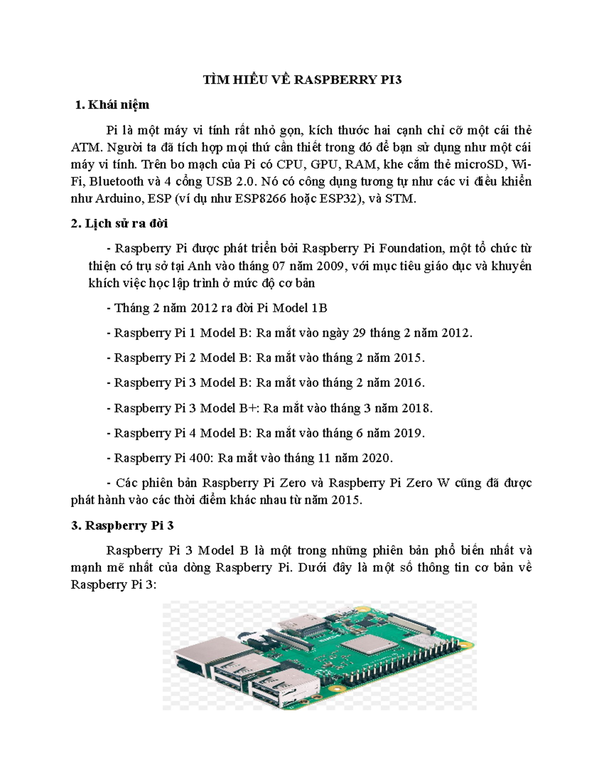 TÌM HIỂU VỀ Raspberry PI3 - TÌM HIỂU VỀ RASPBERRY PI Khái niệm Pi là ...