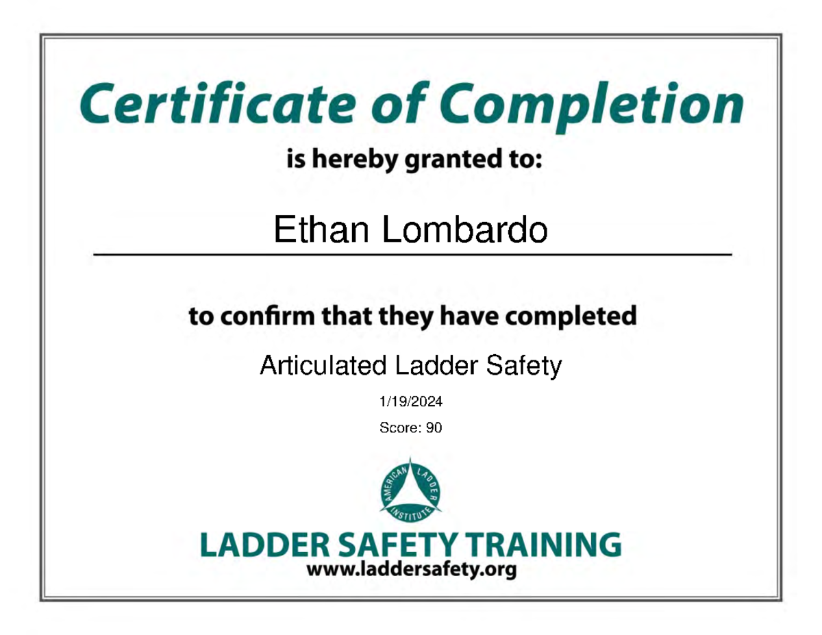 Articulated ladder safety 01 19 24 - Ethan Lombardo Articulated Ladder ...