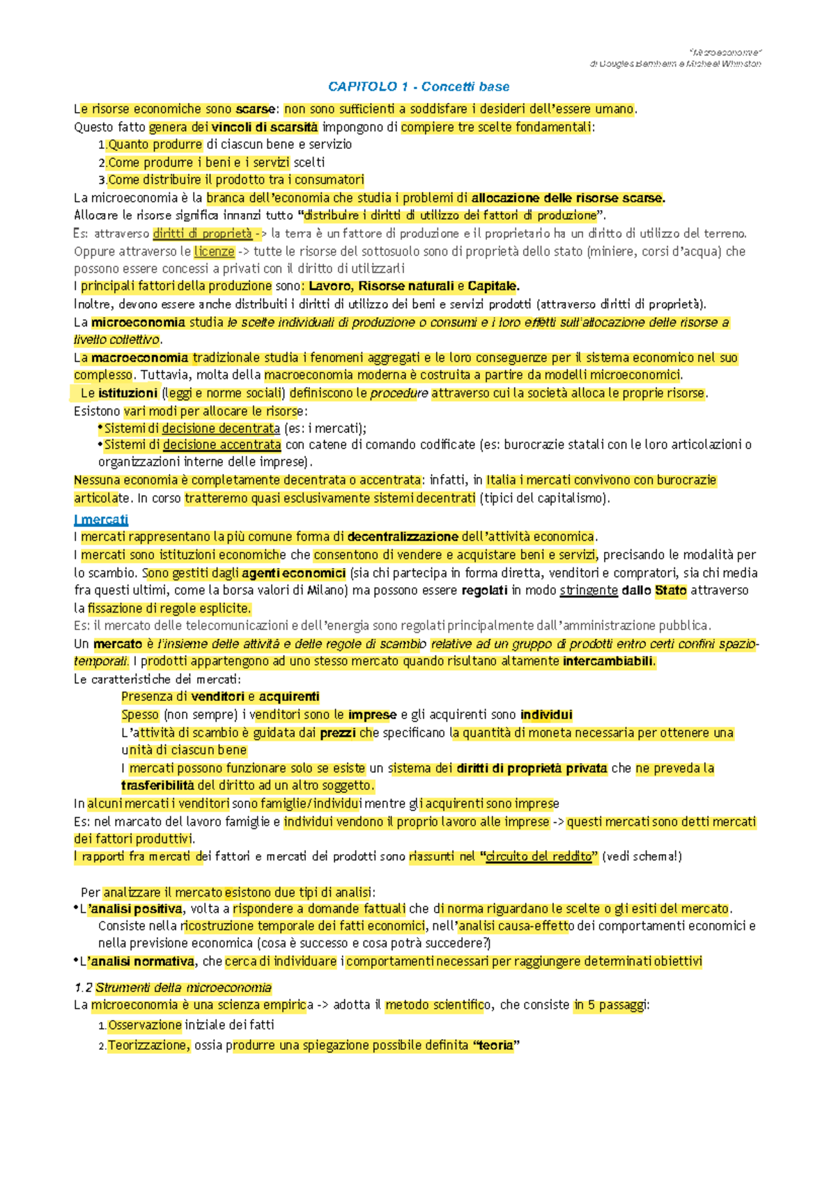 organizzazione aziendale primo parziale - “Microeconomia” di Douglas ...