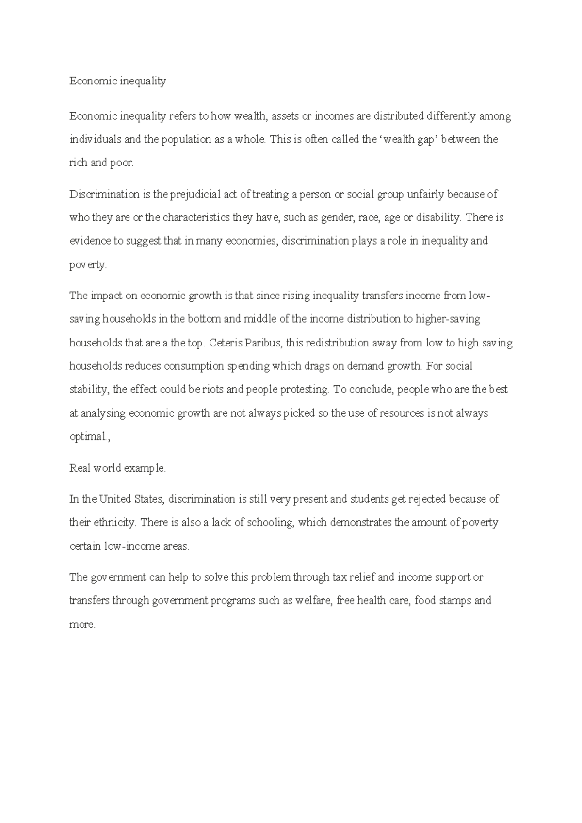 Economic inequality work - Economic inequality Economic inequality ...