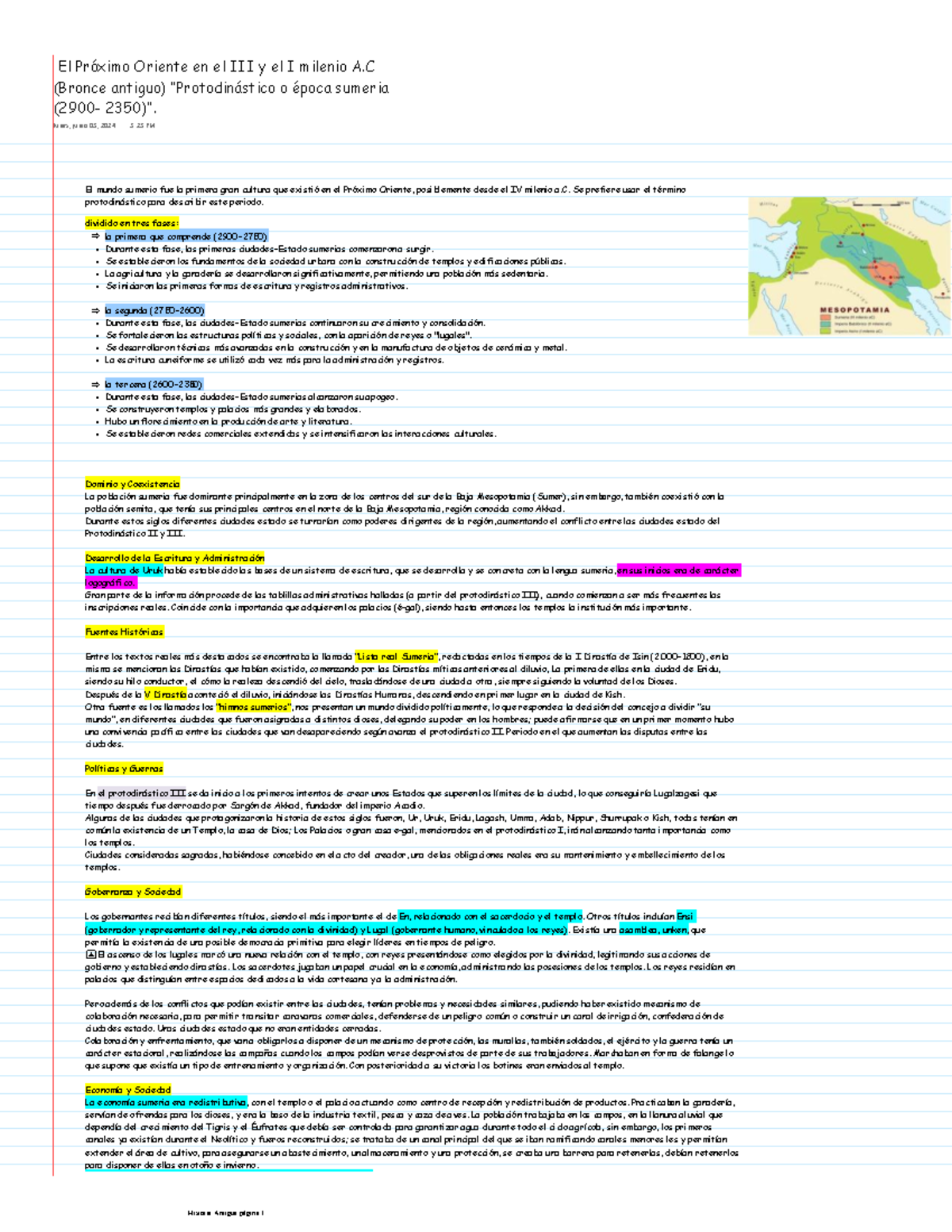 El Próximo Oriente en el III y el I milenio A.C (Bronce antiguo ...