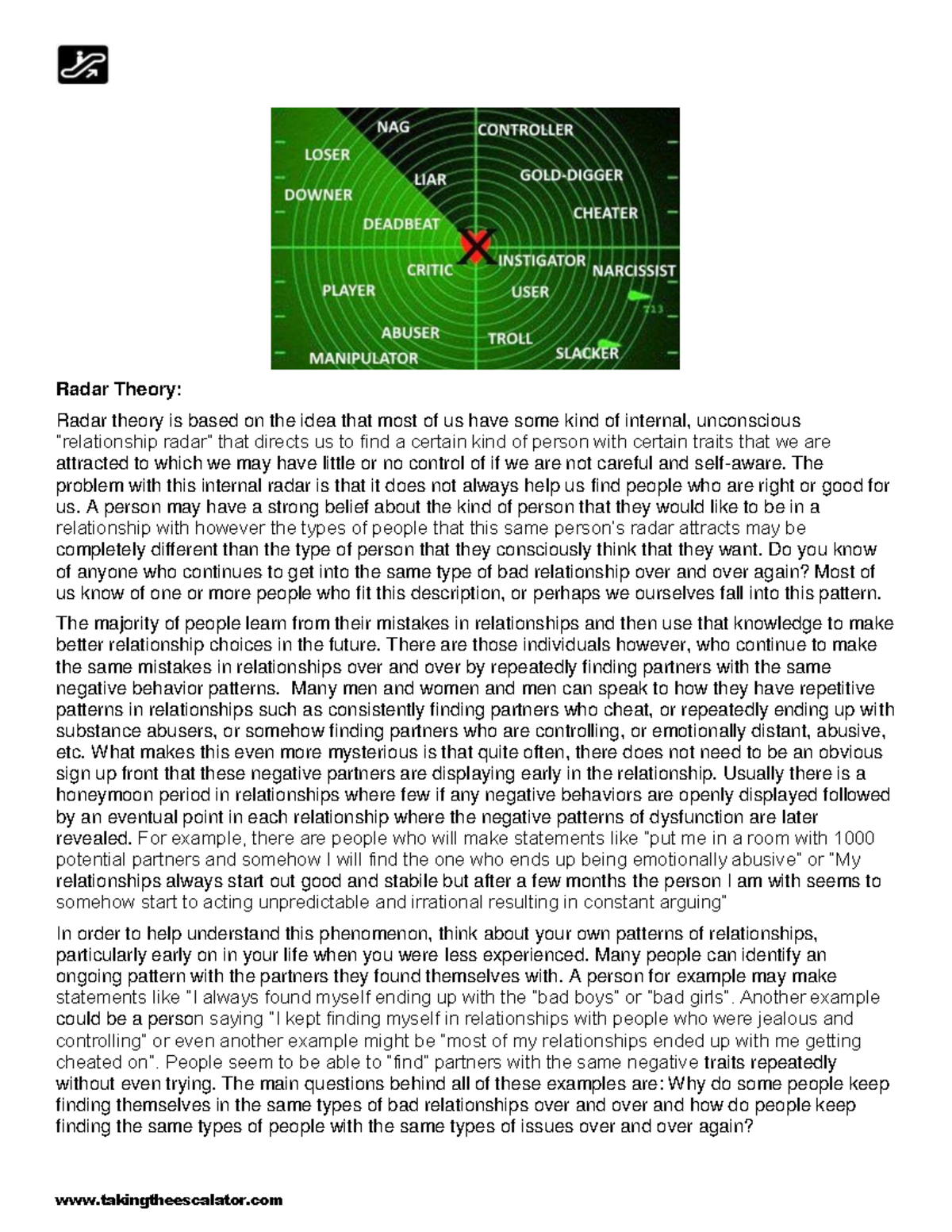 The Relationship Radar - takingtheescalator Radar Theory: Radar theory ...