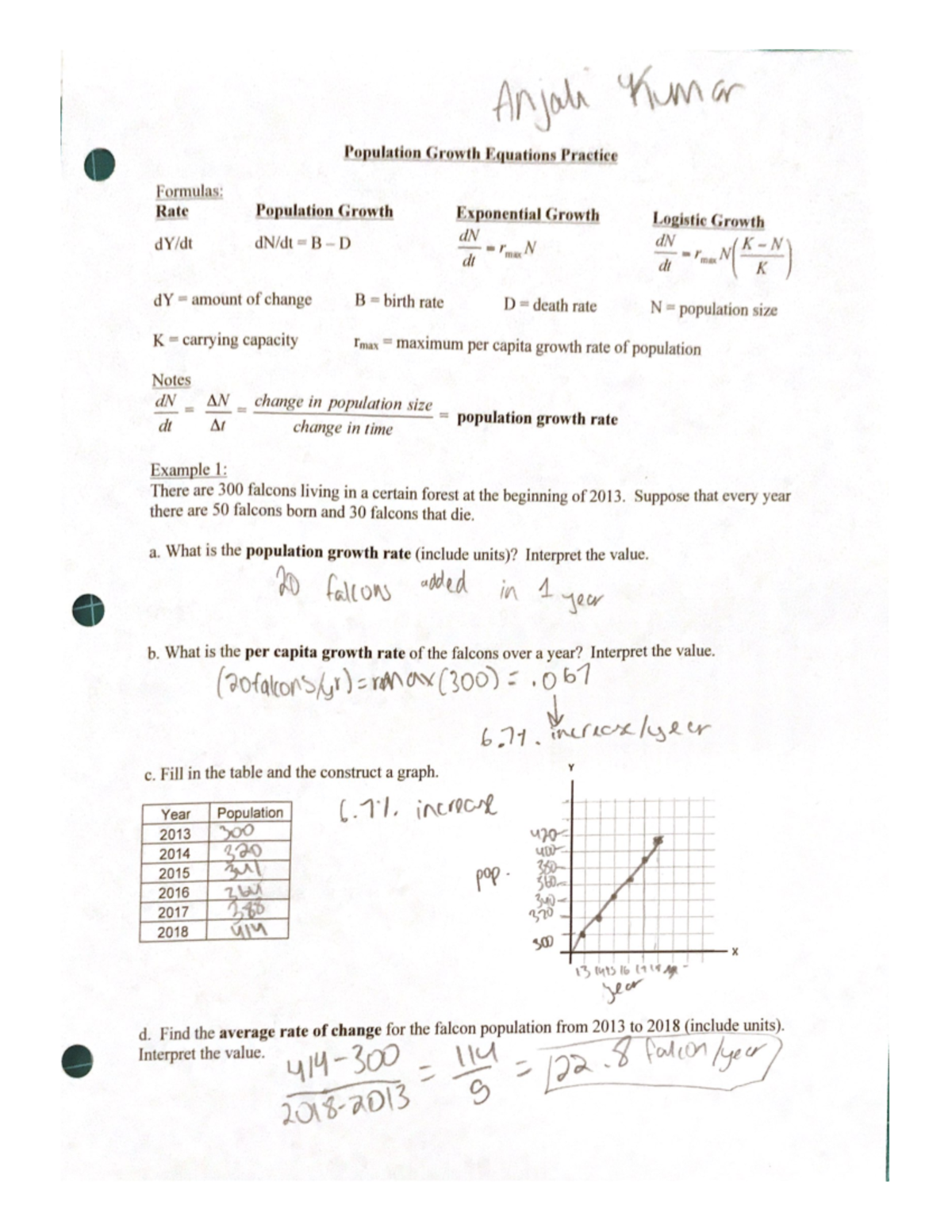 Population Growth Equations Practice - Studocu