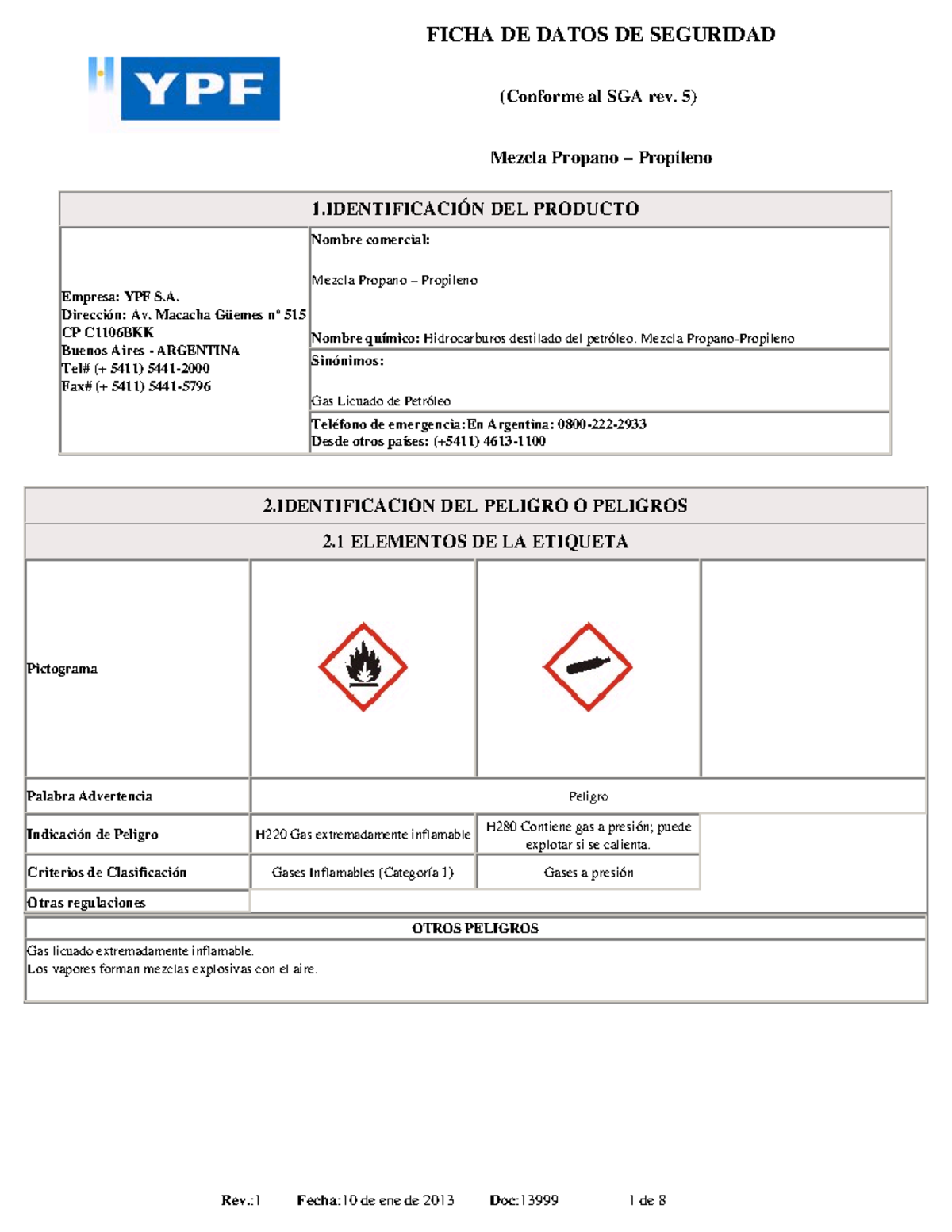 FDS-Propano-Propileno - FICHA DE DATOS DE SEGURIDAD (Conforme al SGA ...
