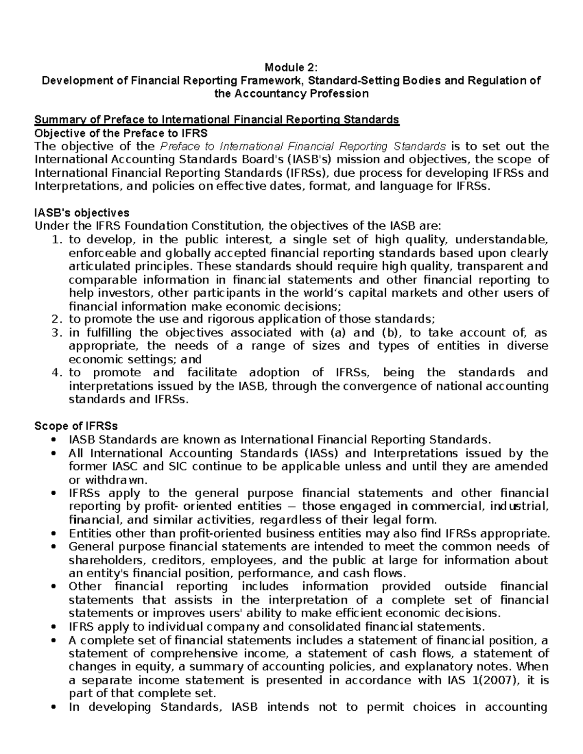 Module 2 - Lecture notes - Module 2: Development of Financial Reporting ...