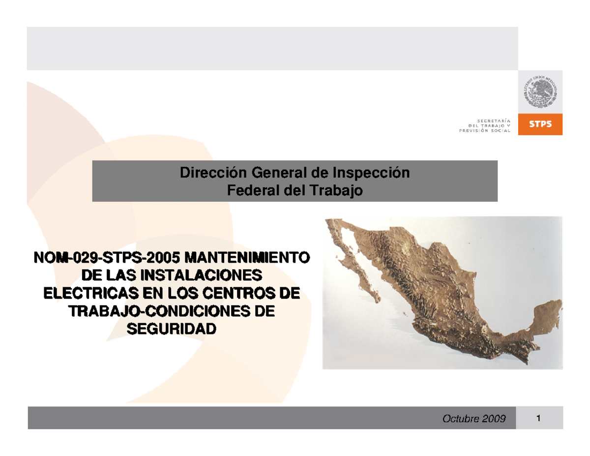 Norma 029 - 1 Dirección General de Inspección Federal del Trabajo ...