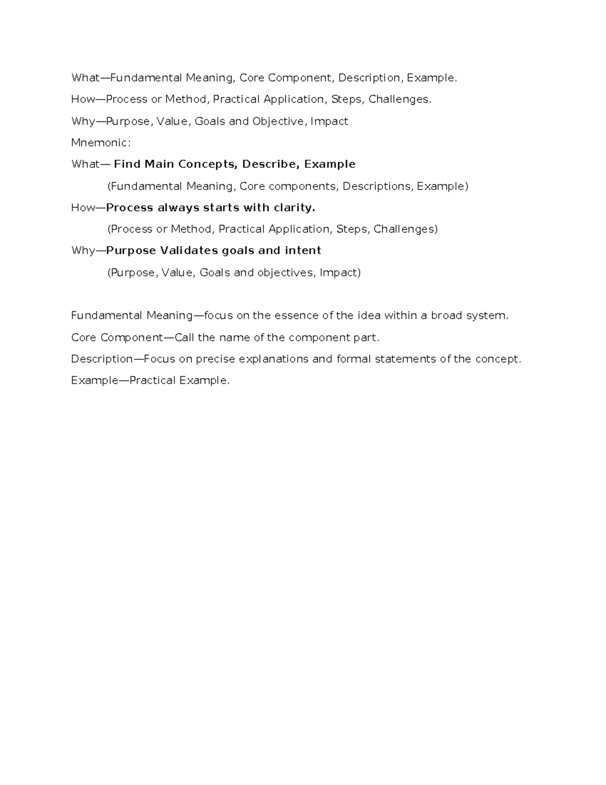 What, Why, and How - What , why , and how - What—Fundamental Meaning ...