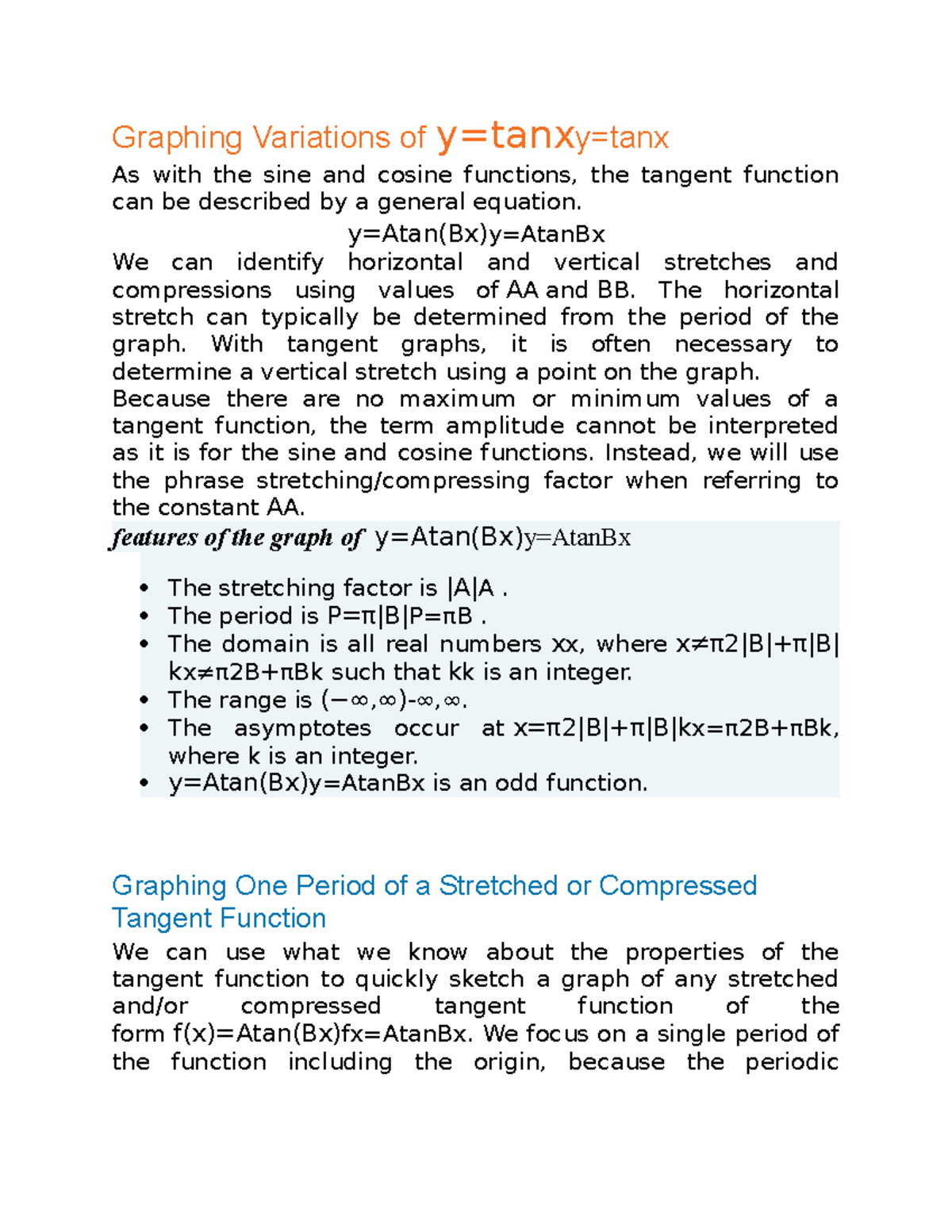 6-2 Reading and Participation Activities Graphs of the Other ...