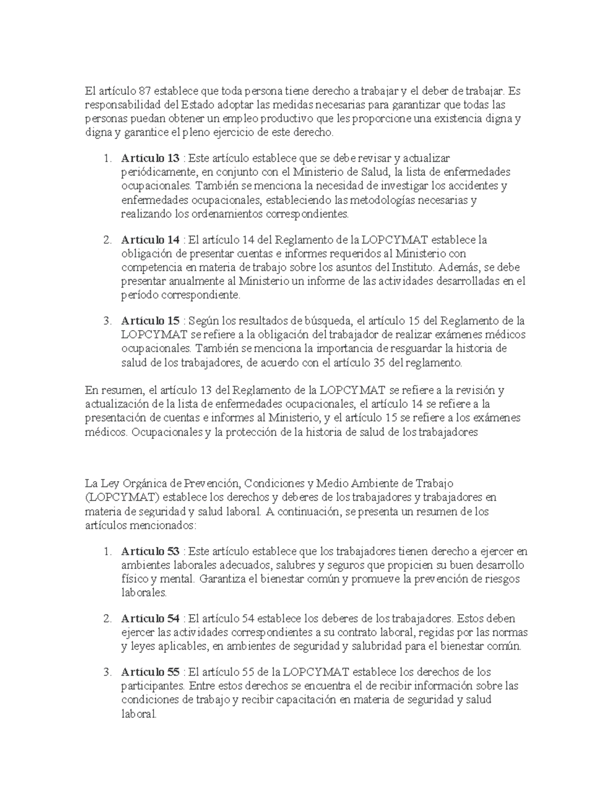El artículo 87 - adalclcl, - El artículo 87 establece que toda persona ...