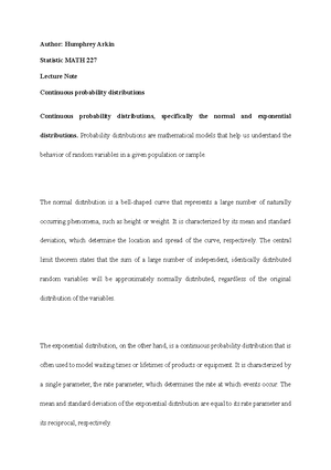 Chart in Statisitic Lecture Note Math 227 1 - Author : Humphrey Arkin ...