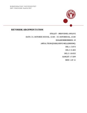 Retorisk argumentation - eksamen - Retorisk Argumentation 26.10 – 27 ...