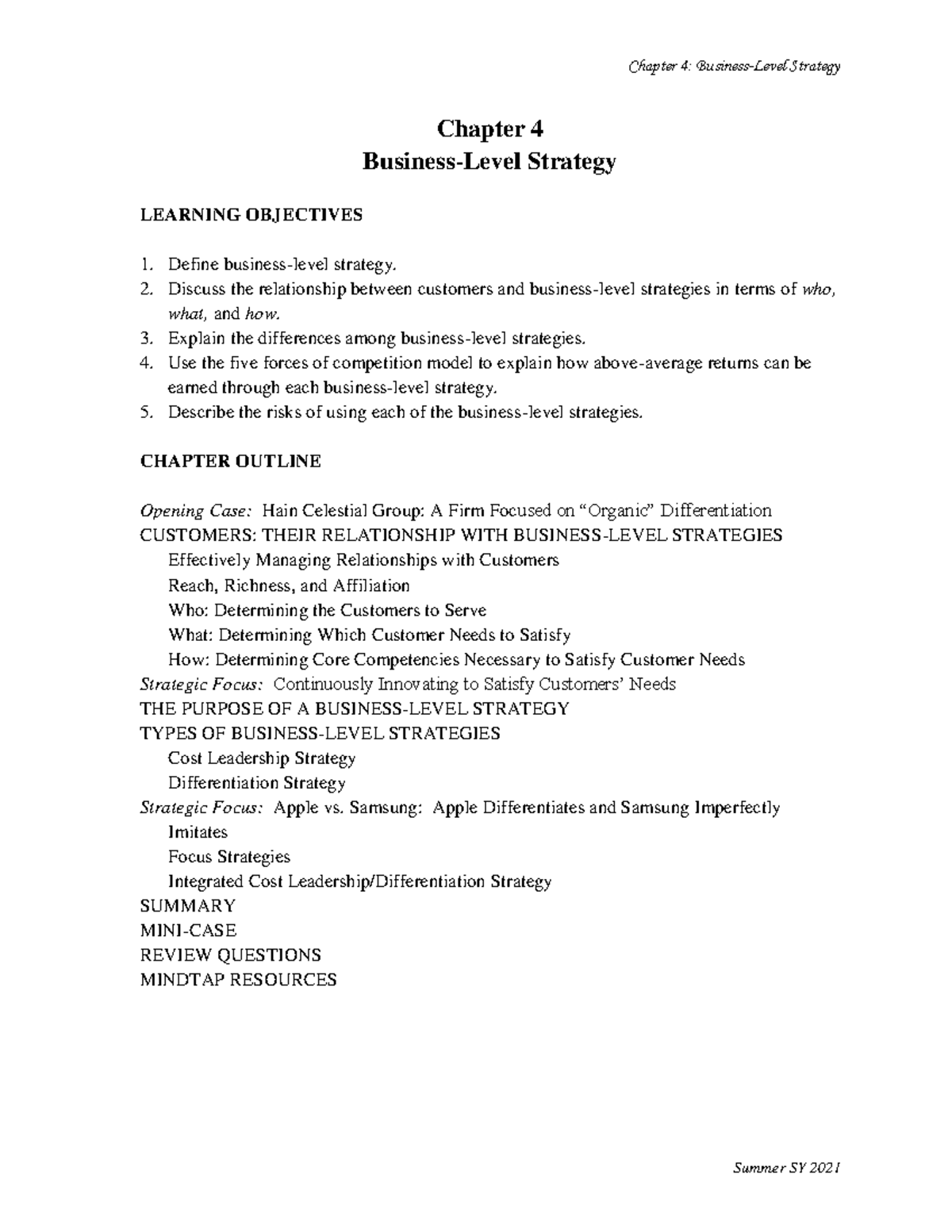 612845015-C4-Handout - Chapter 4 Business-Level Strategy LEARNING ...