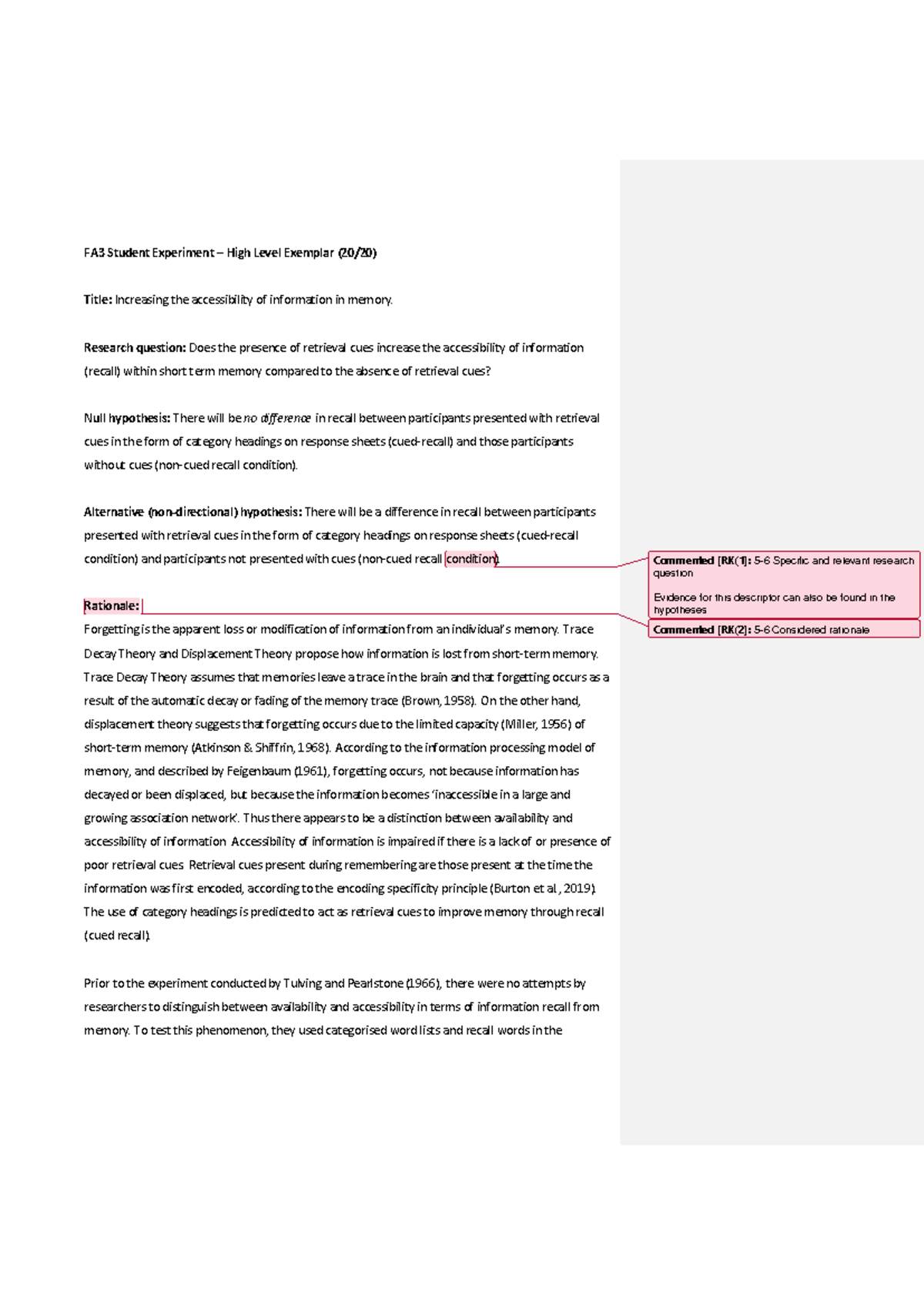 High-Level Exemplar Psych SE - FA3 Student Experiment – High Level ...