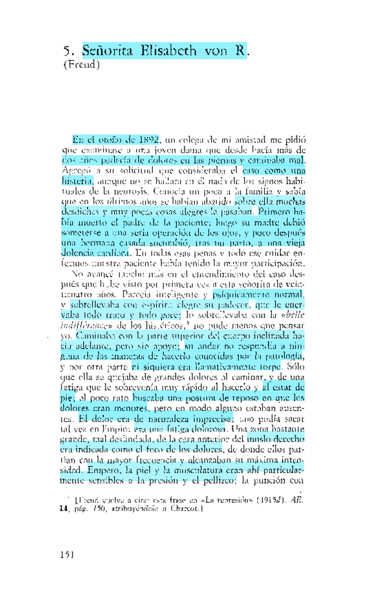 4-Freud S, (1893) Señorita Elisabeth Von R - 5. Señorita Elisabeth von ...