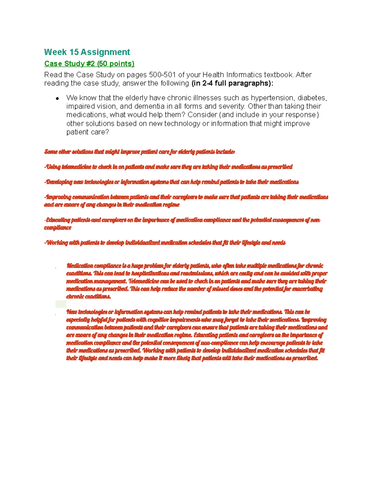 HINM 180 Week 15 Assignment (Montgomery College) Spring 2023 - Week 15 ...