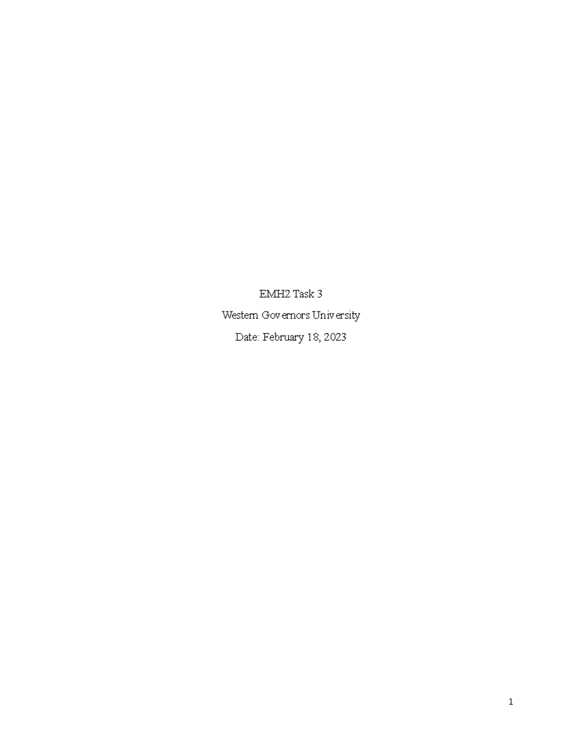 C206 EMH2 Task 3 - C206 EMH2 Task 3-Passed - EMH2 Task 3 Western ...