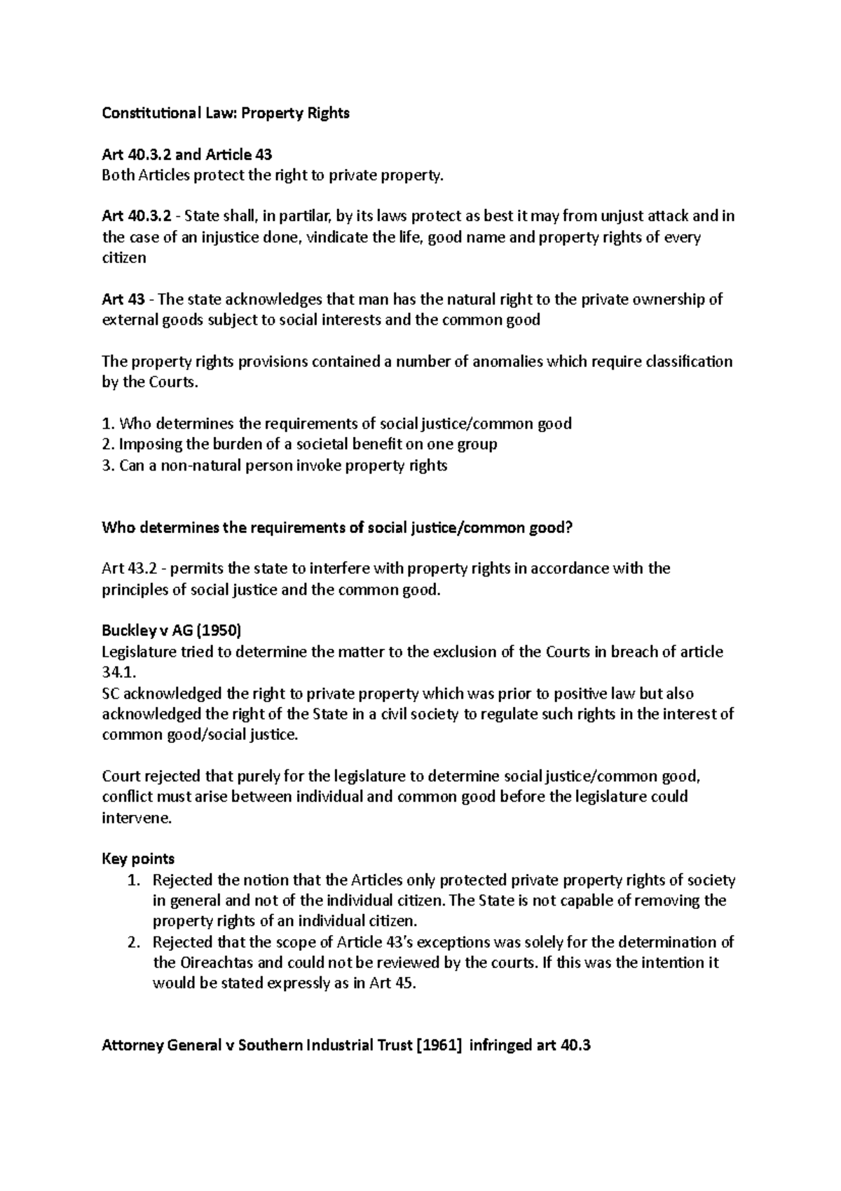 Constitutional LAW - Property - Constitutional Law: Property Rights Art ...