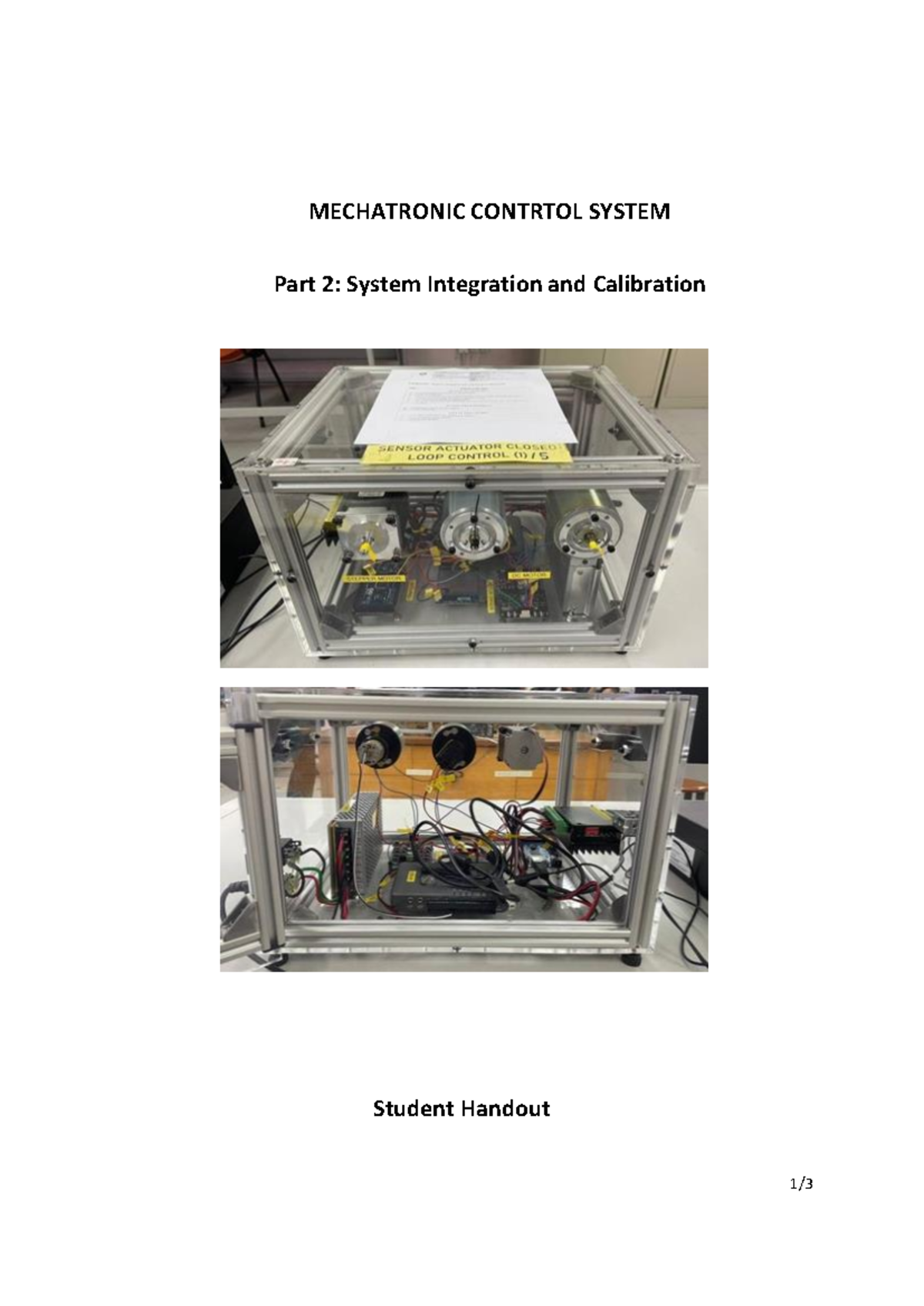 Part 2 Calibration Motion Control System - MECHATRONIC CONTRTOL SYSTEM ...