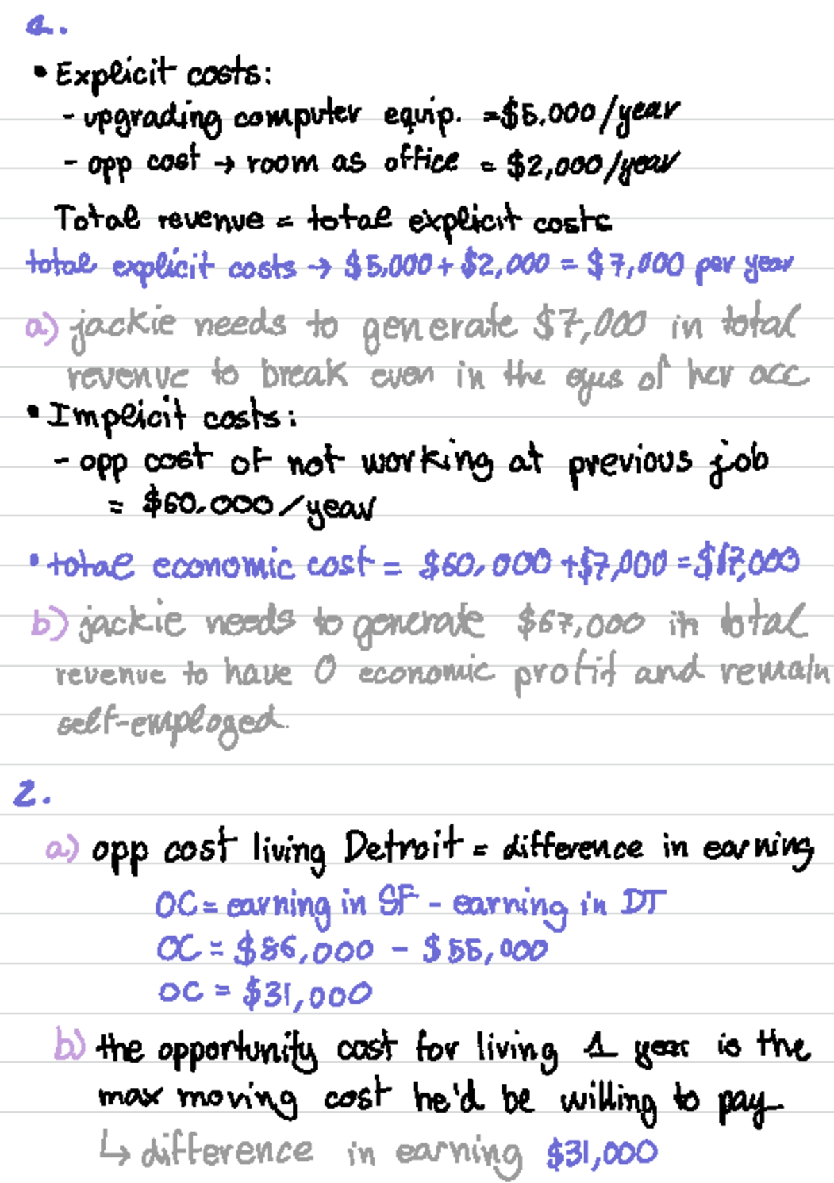Problem Set 1 - 1 - · Explicit costs : - upgrading computer equip ...