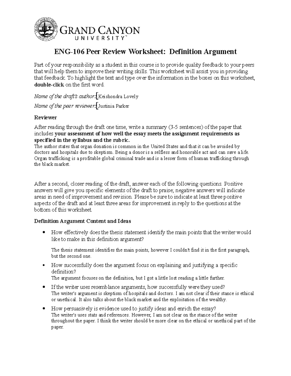 ENG106 Definition Peer Review Worksheet - ENG-106 Peer Review Worksheet ...