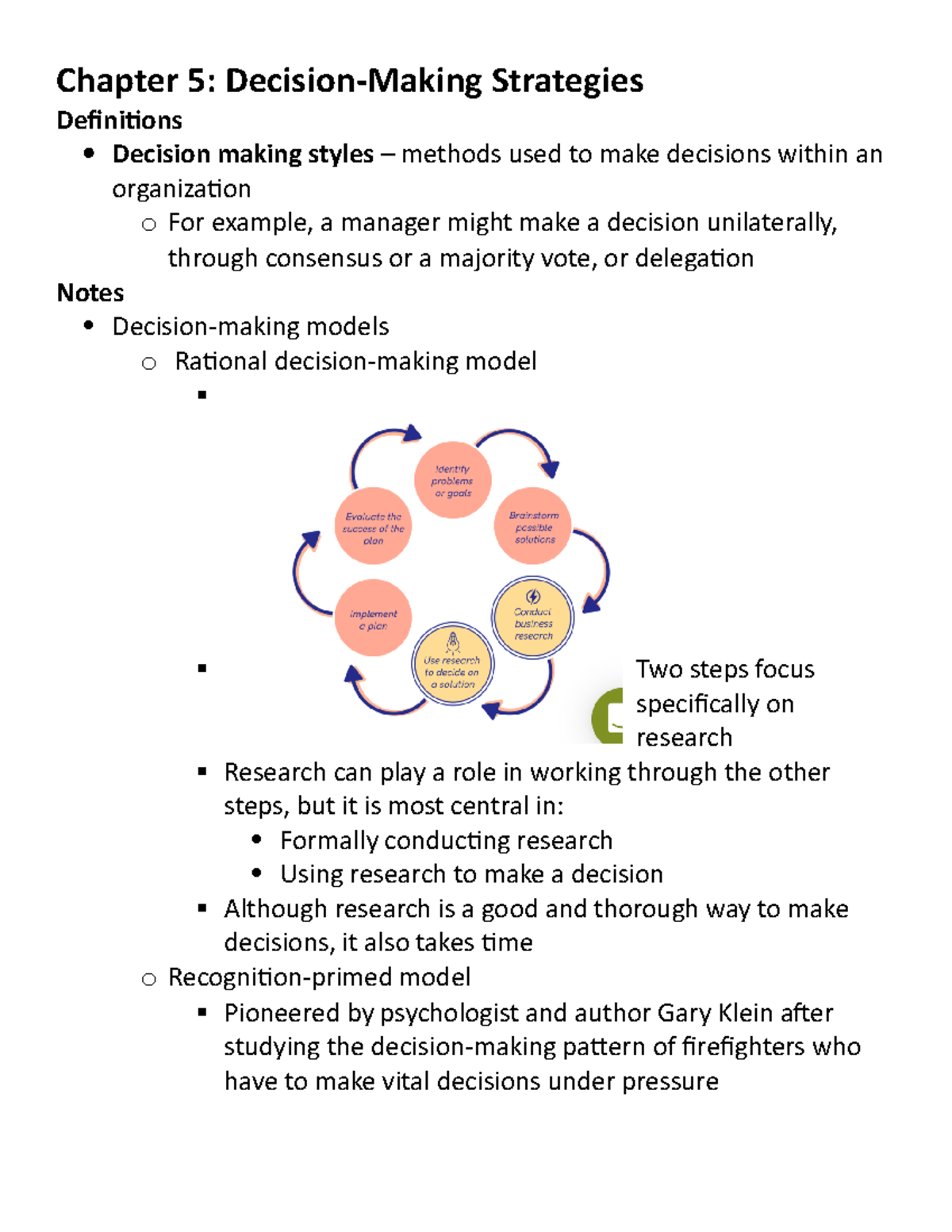 Chapter 5 notes - Chapter 5: Decision-Making Strategies Definitions ...