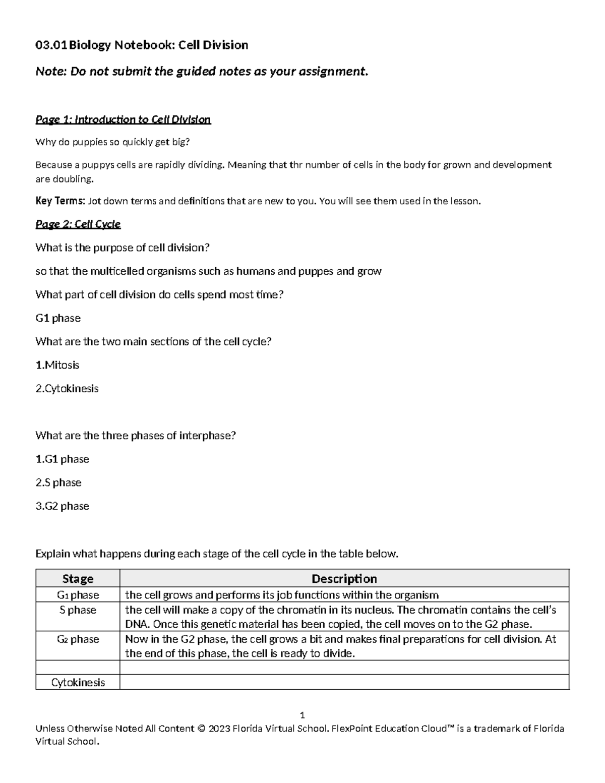 03 01 cell division - sdjcbhdbcehcb - 03 Biology Notebook: Cell ...