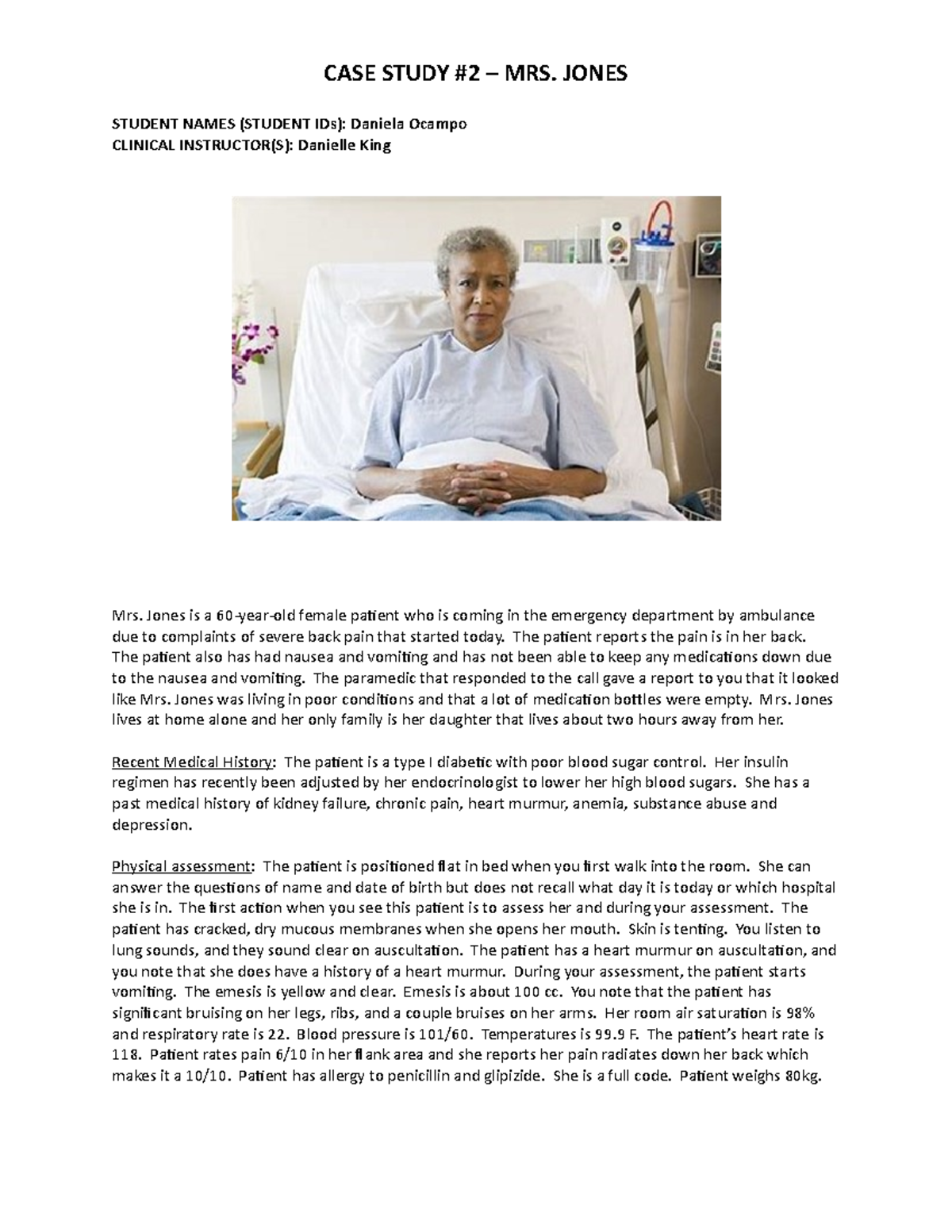 Cardiac Case Study - nurs 211l assignment nurs 211l assignment nurs ...