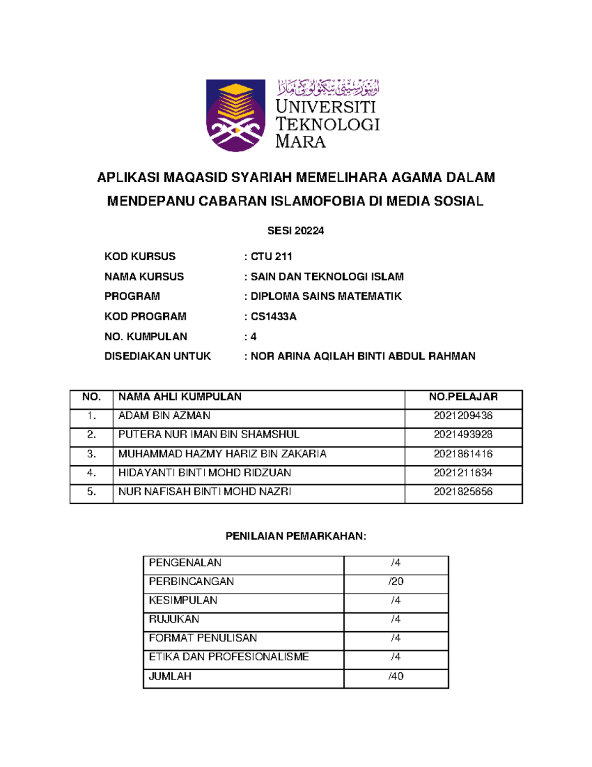 APLIKASI MAQASID SYARIAH MEMELIHARA AGAMA DALAM MENDEPANI CABARAN ISLAMOFOBIA DI MEDIA SOSIAL ...