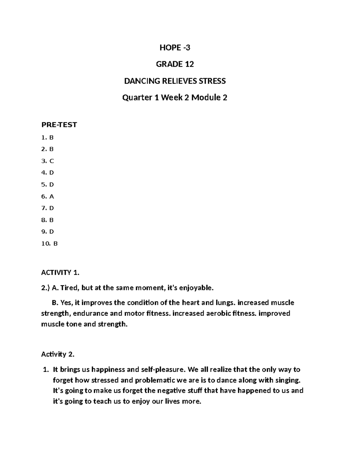 HOPE GRADE 12 ANSWER KEY Language Programs And Policies In 
