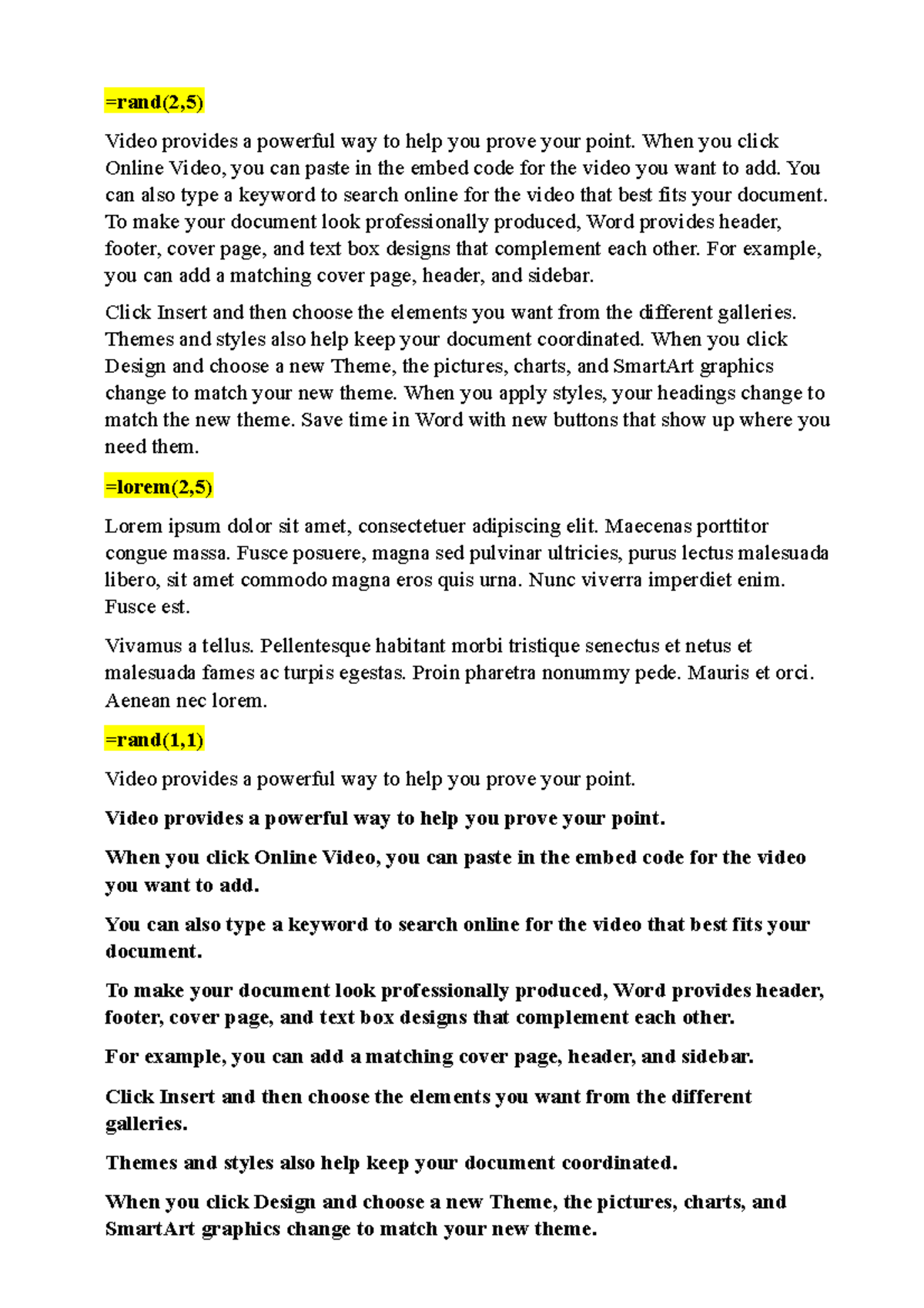 WORD (trên lớp) - word tren lop - =rand(2,5) Video provides a powerful ...