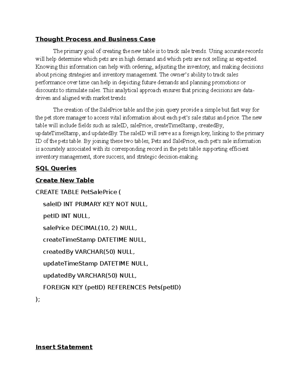 Wk 6 u case paragraph and script - Thought Process and Business Case ...